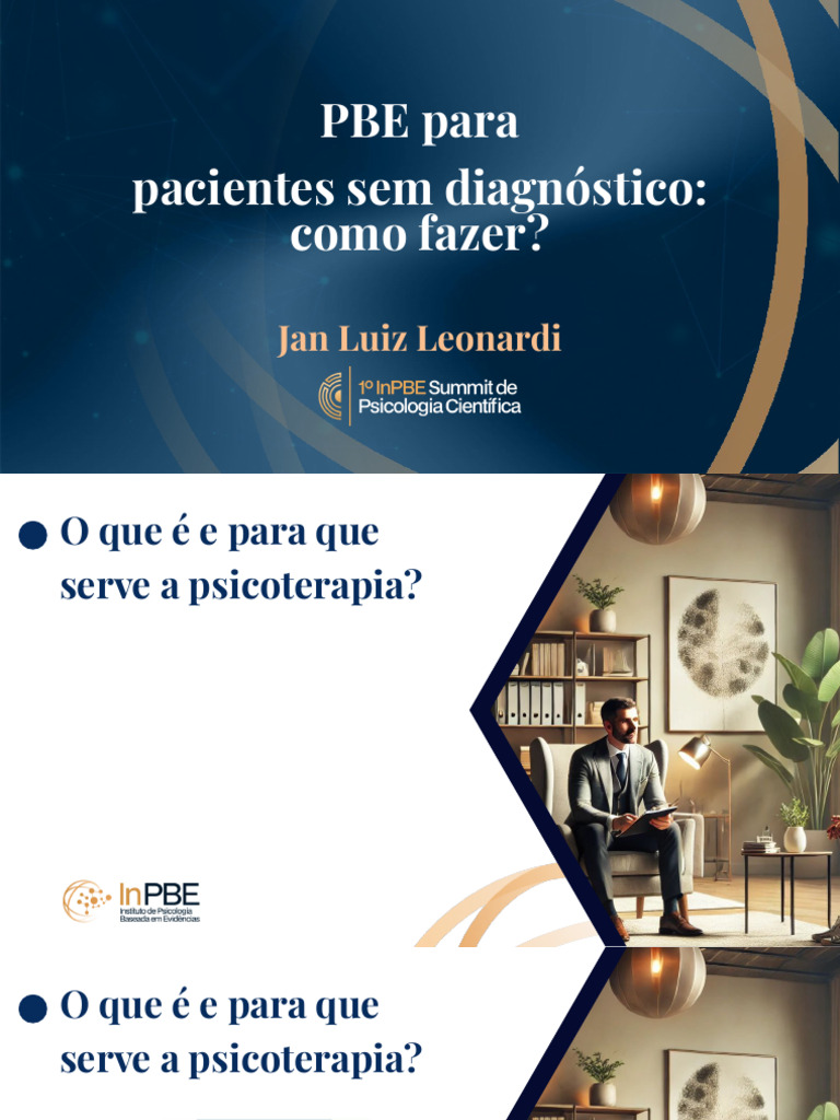 1°InPBE Summit - Jan Leonardi - PBE em Pacientes Sem Diagnósticos: Como ...