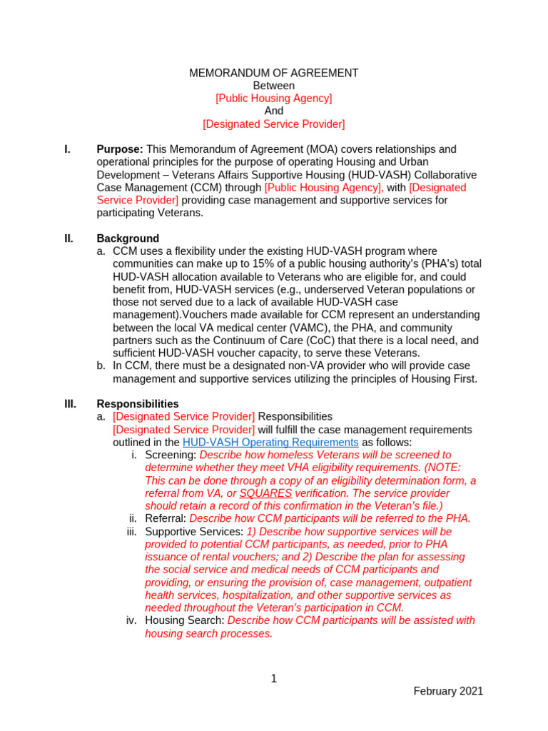HUD-VASH Collaborative Agreement | PDF | Section 8 (Housing) | Veterans ...