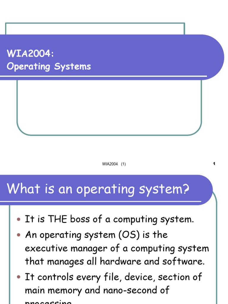 1 - Introducing Operating Systems (1) 2 | PDF | Process (Computing) | Operating System