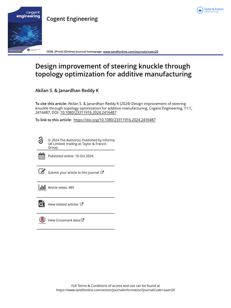 Optimizing Steering Knuckle Design | PDF | Mechanical Engineering