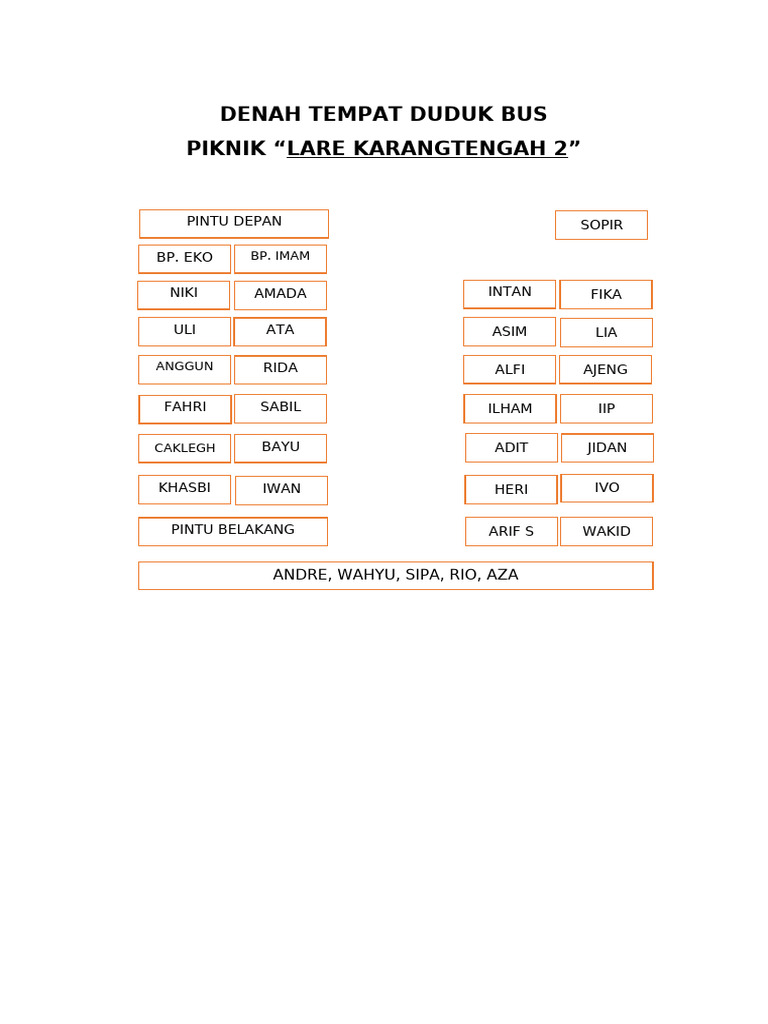 Denah Tempat Duduk Bus | PDF