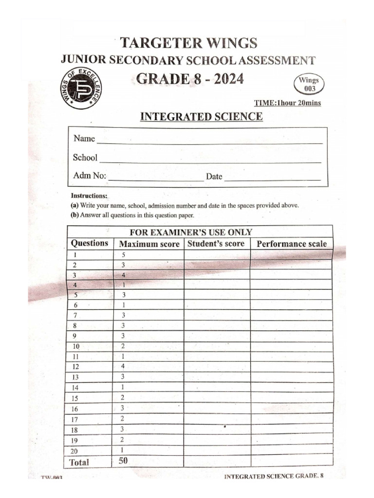 G8 TW 003 Intergrated Science | PDF