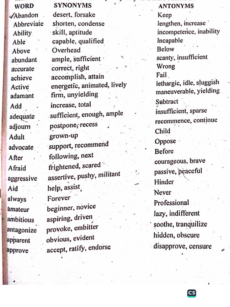 Synonym & Antinomy | PDF
