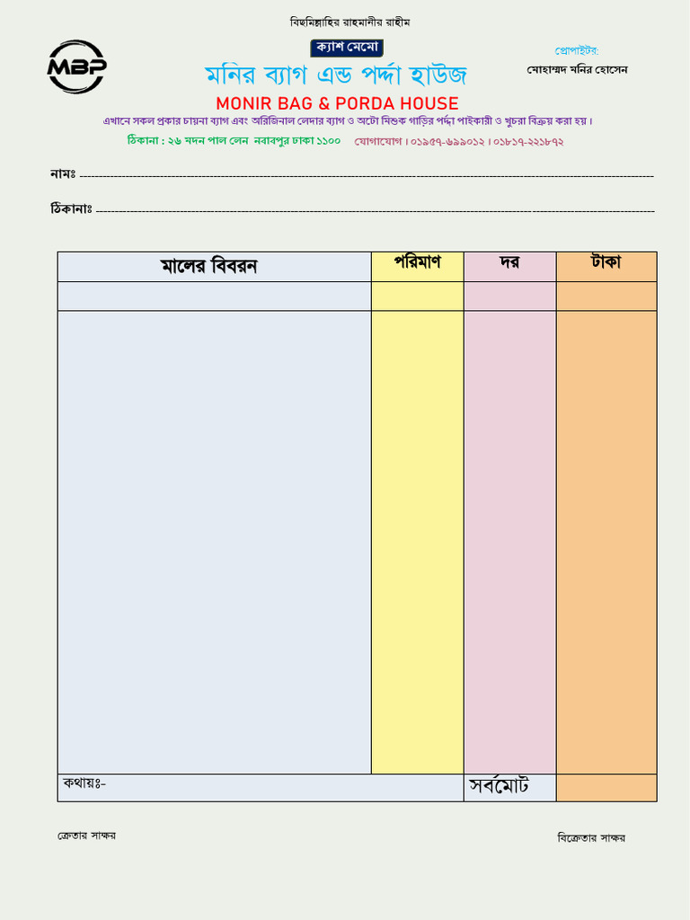 MONIR VAI MEMO 12 | PDF