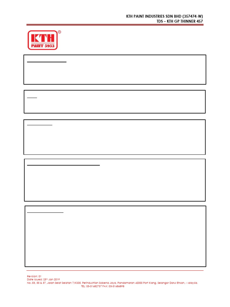 KTH Tds 457 Thinner | PDF