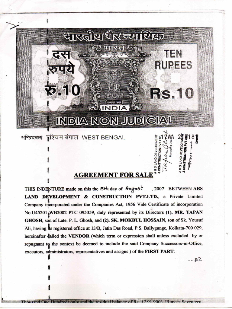 Agreement For Sale Dhiraj Kumar Giri | PDF