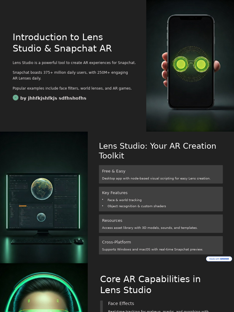 Lens Studio: Create Engaging AR for Snapchat | PDF | Augmented Reality ...