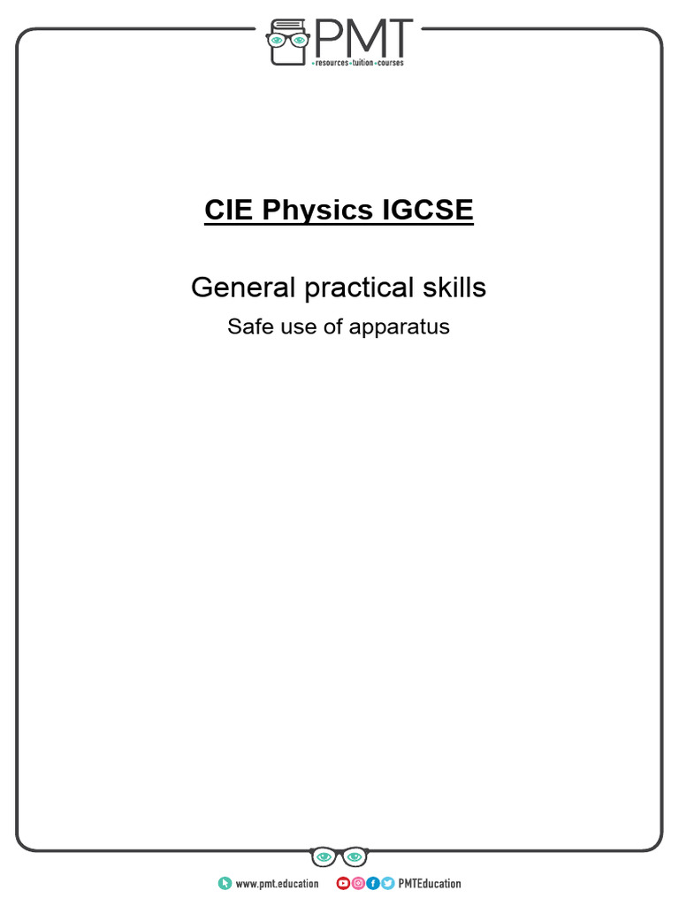 Safe Use of Apparatus in Physics Lab | PDF | Safety