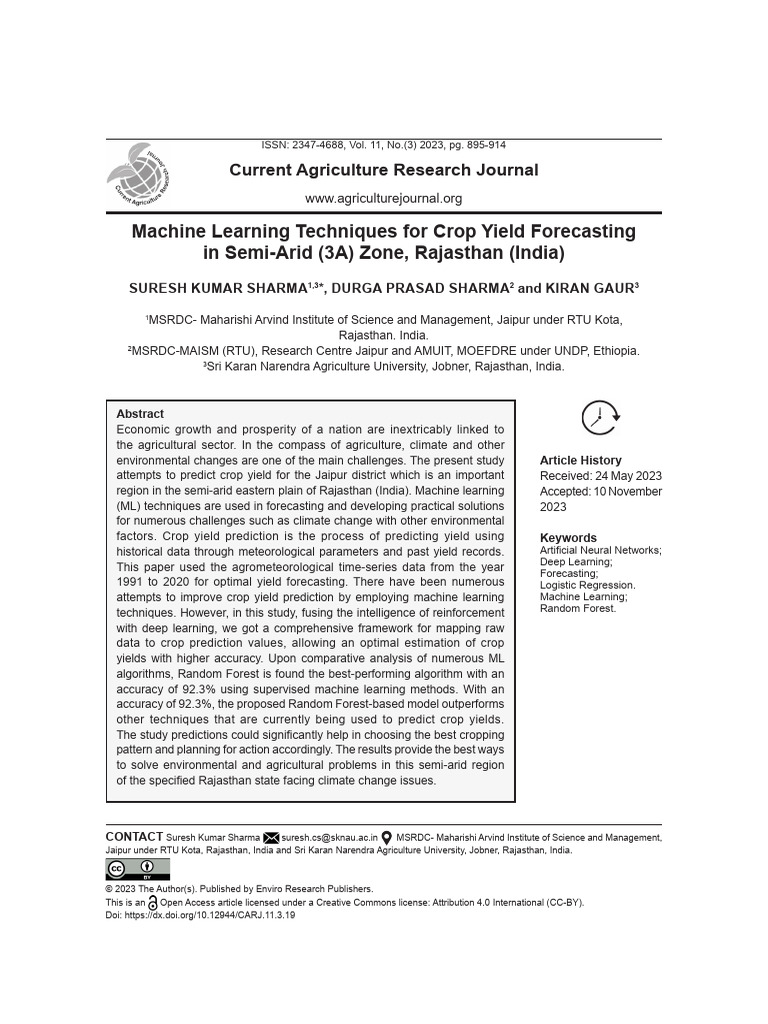 CARJ Vol11 No3 P 895-914 | PDF | Machine Learning | Prediction