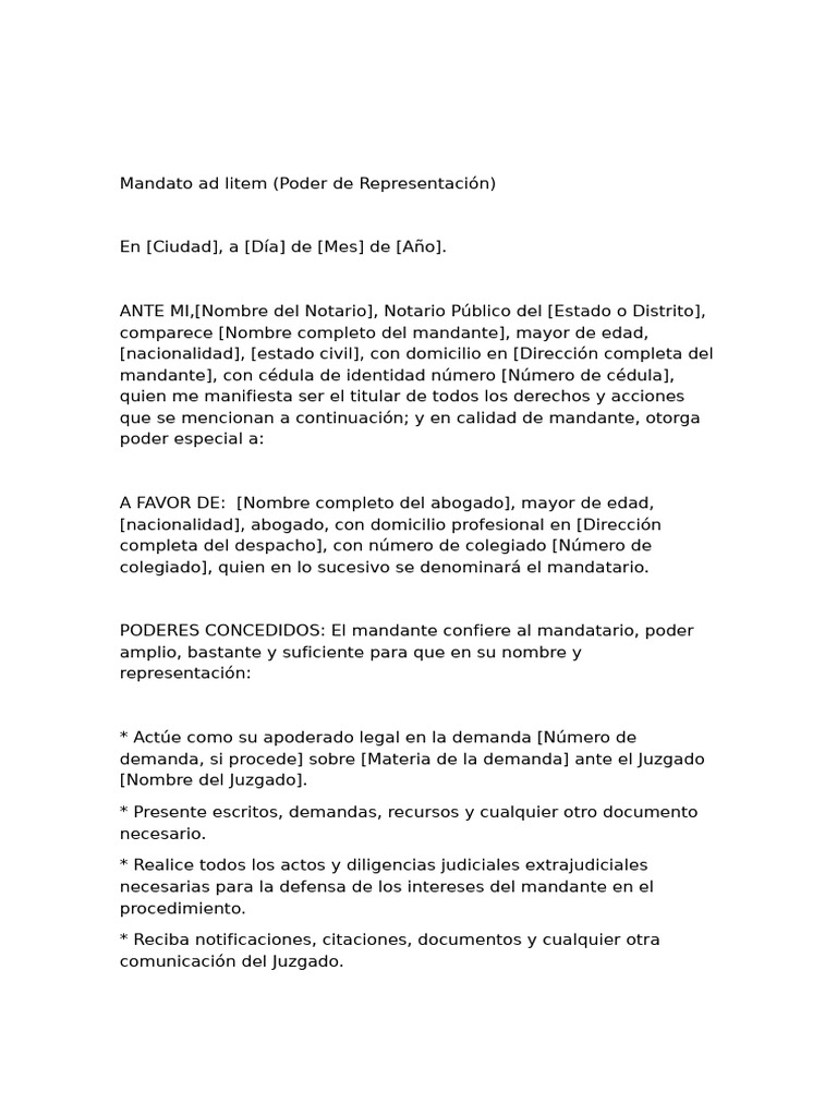 Mandato Ad Litim | PDF