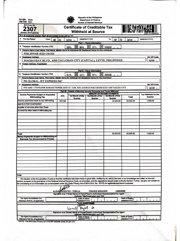 2307 - Training Fee | PDF