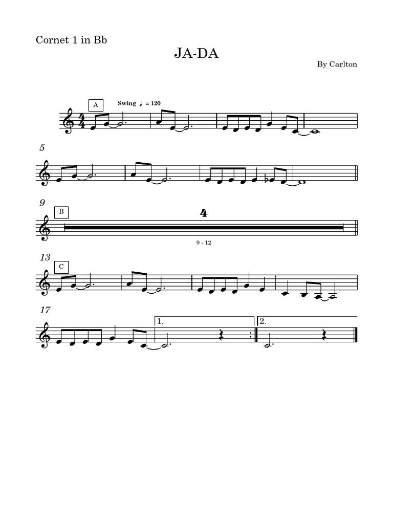 JA-DA - Cornet 1 in BB | PDF