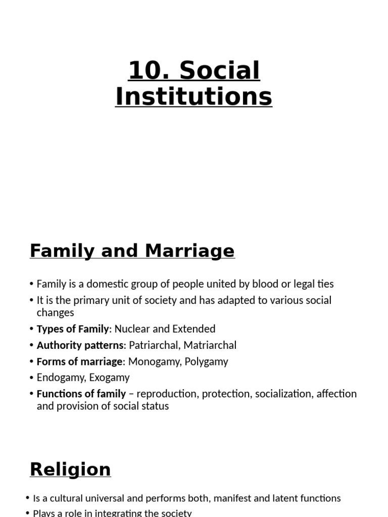 Social Institutions | PDF