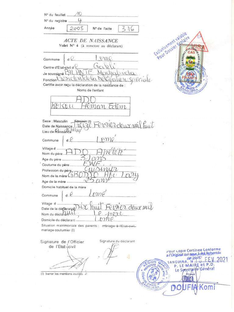 ADO Kokou Heman | PDF