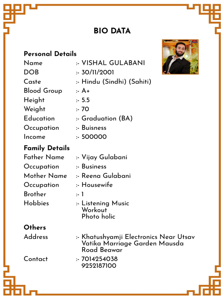 Biodata 1 | PDF