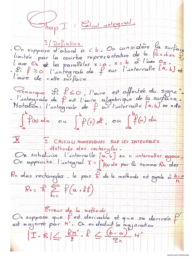Chap 1 Calcul Intégral | PDF