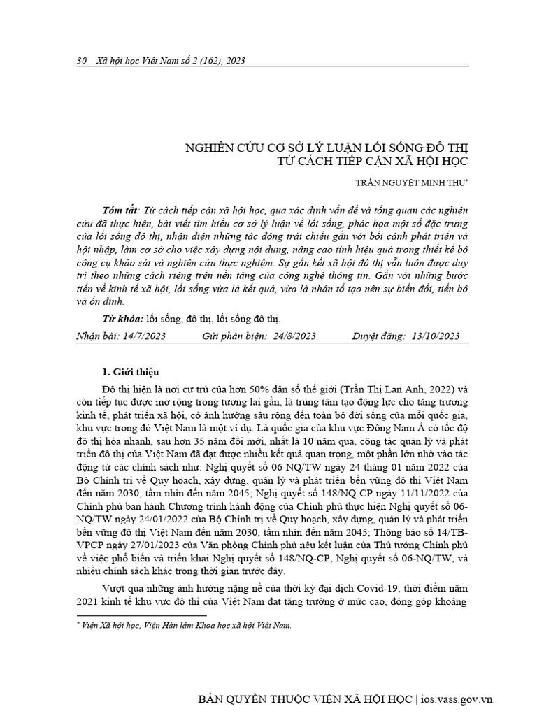 Tap Chi XHH So 2 - 2023 - V8 T N M Thu | PDF