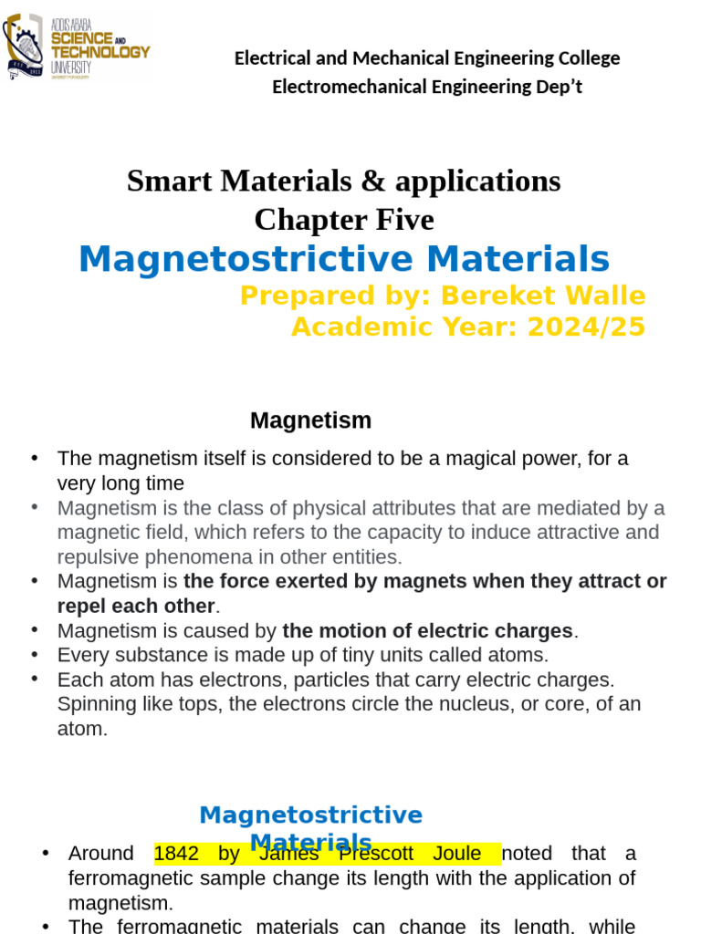 Chapter 5 - Magnetostrictive Materials | PDF | Magnetism | Ferromagnetism