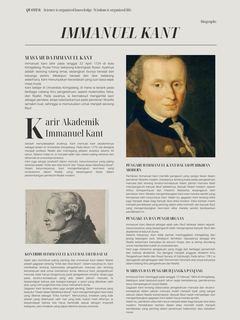 Biography Immanuel Kant | PDF