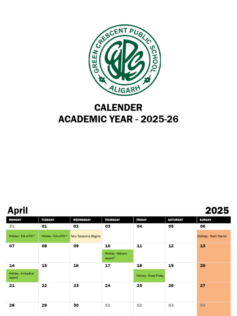 2025-26 Academic Year Calendar | PDF | Observances | Holidays