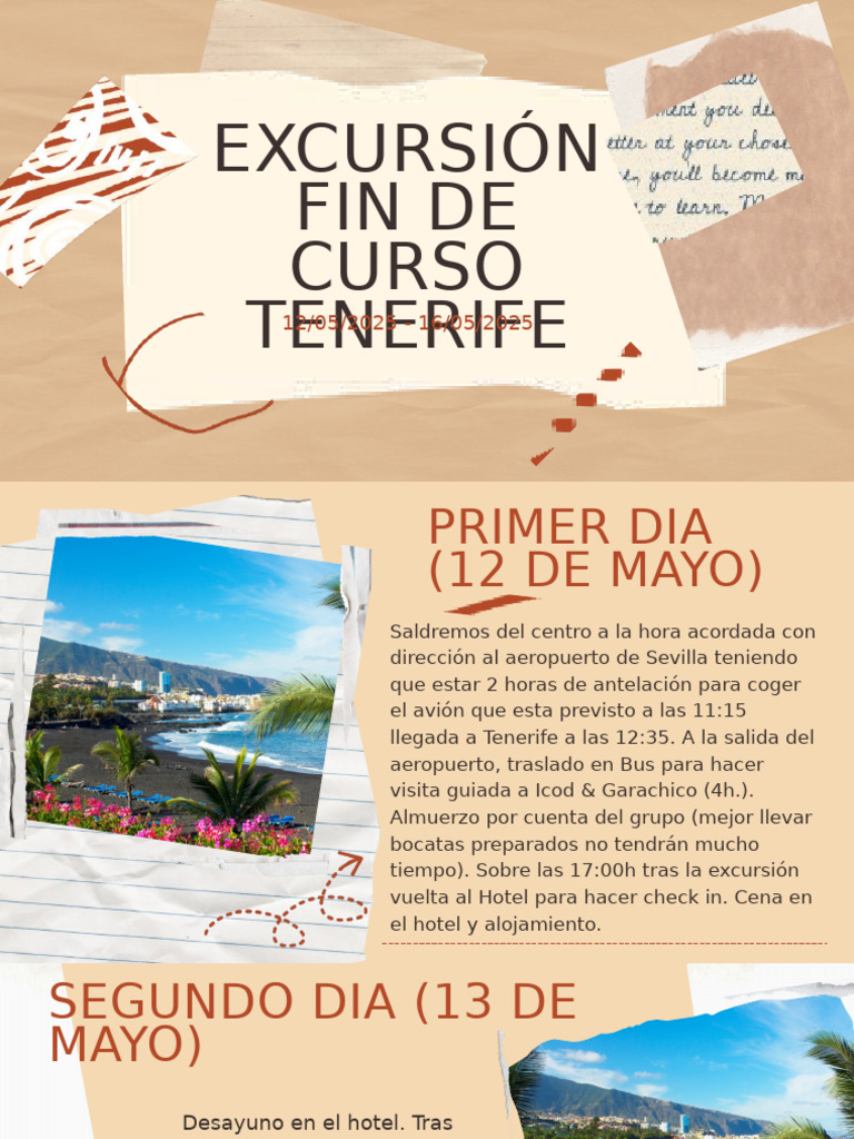 Excursión Fin de Curso Tenerife | PDF
