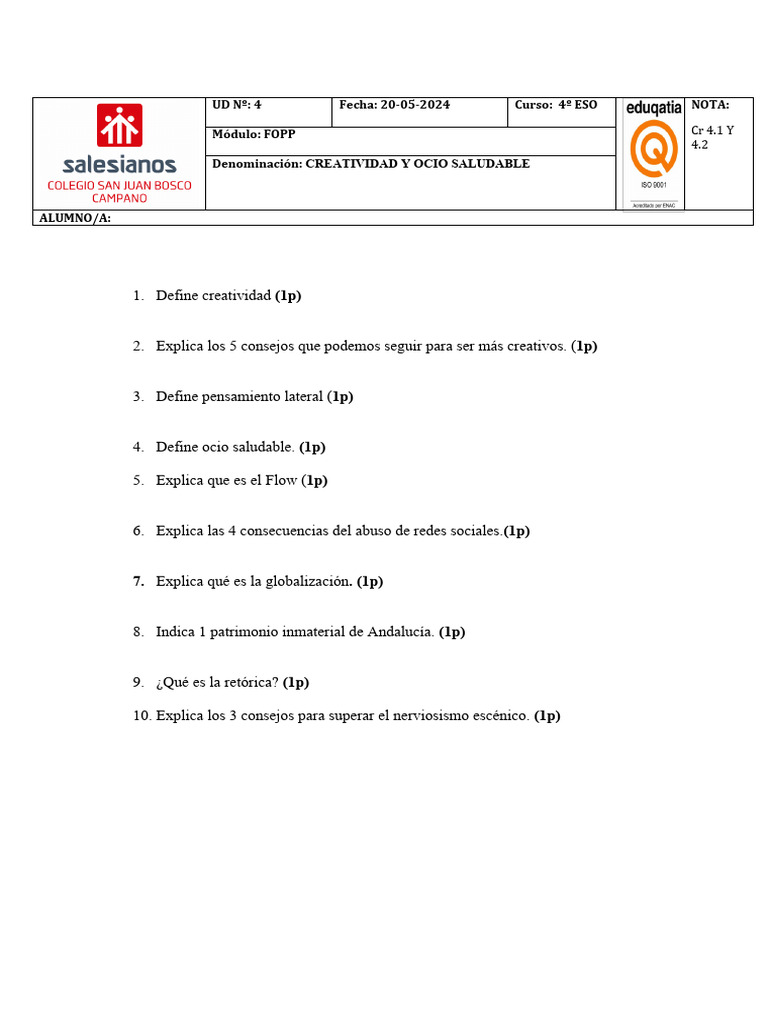 Preguntas Tema 4 Fopp | PDF