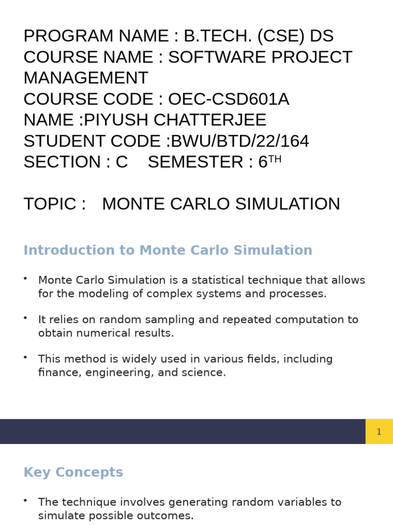 Monte Carlo Simulation | PDF