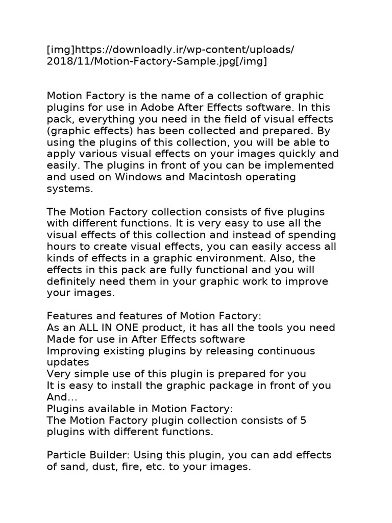 Motion Factory Plugins After Effects | PDF | Software Development | Software Engineering