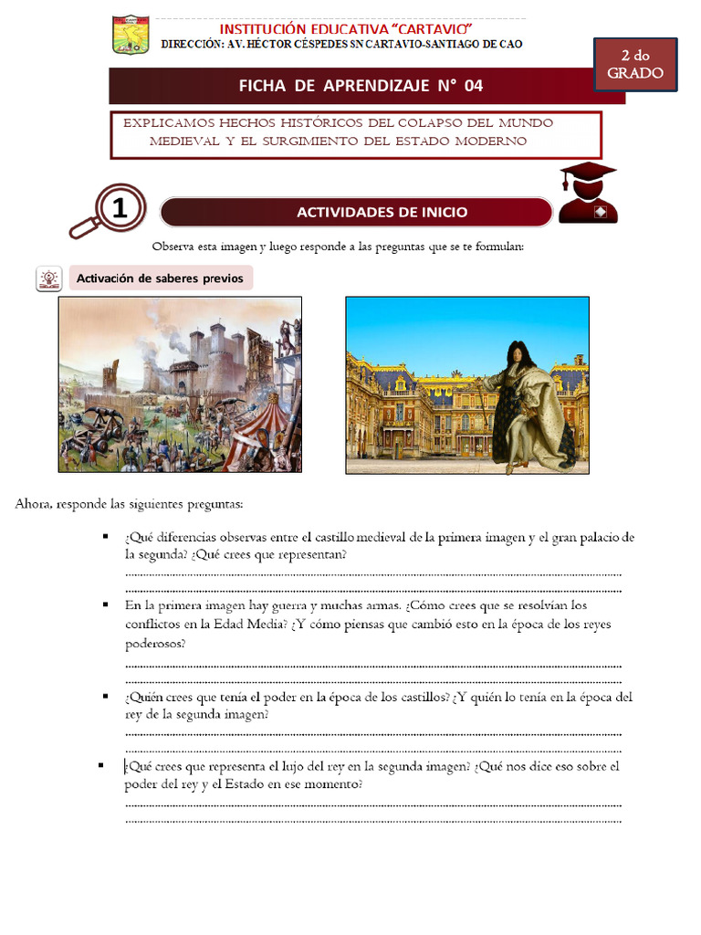 Ficha N°4 - 2DO GRADO - CCSS | PDF