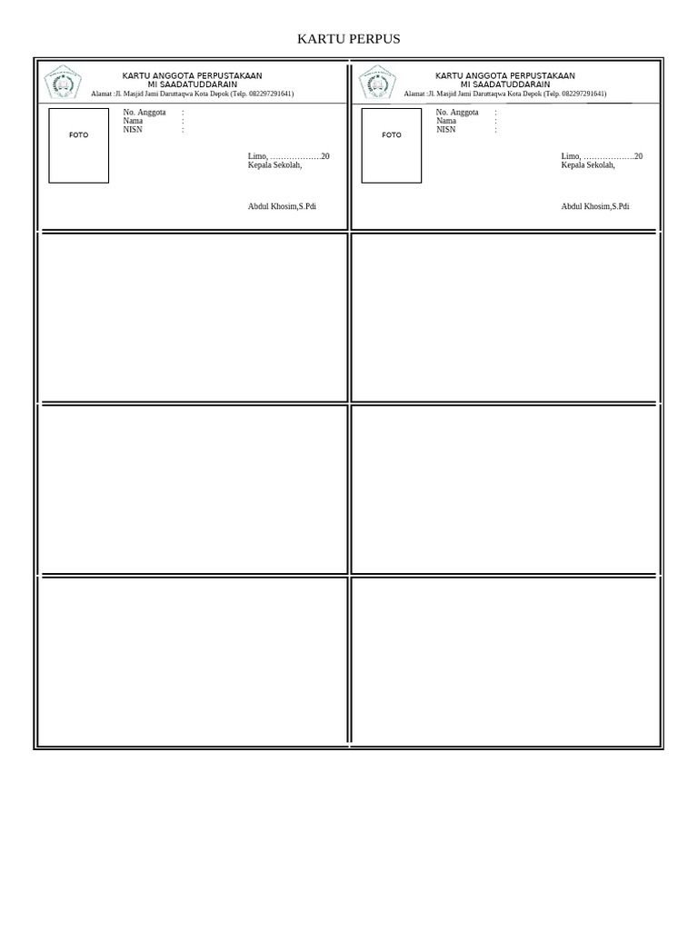Kartu Perpus 1 | PDF