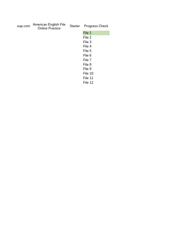American English File Starter Progress Check | PDF