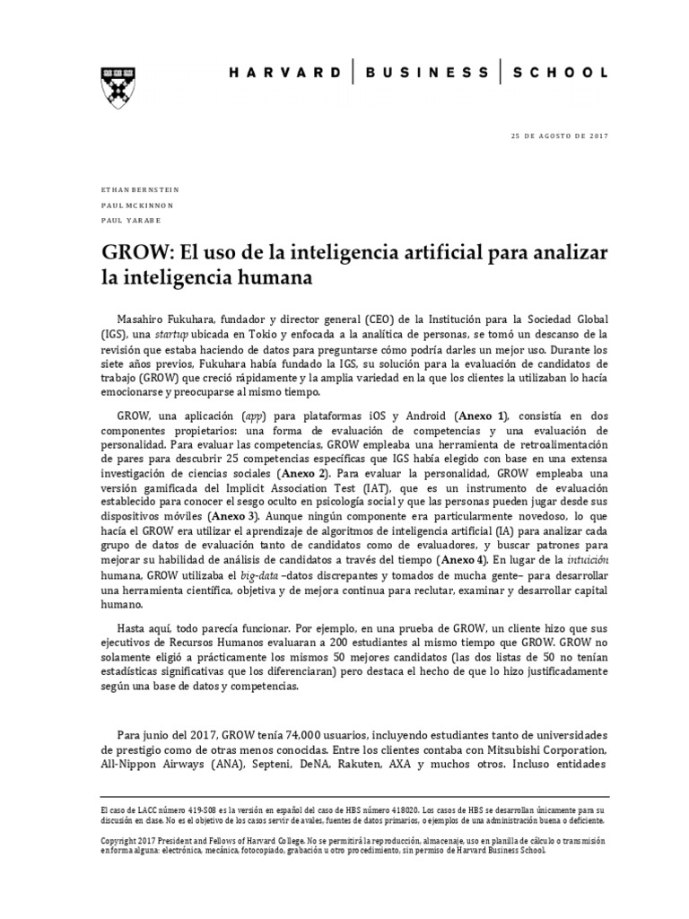 GROW El Uso de La Inteligencia Artificial para Analizar La Inteligencia Humana | PDF ...