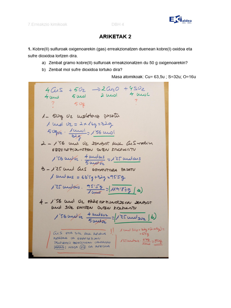 Ariketak 2 - Ebazpena | PDF
