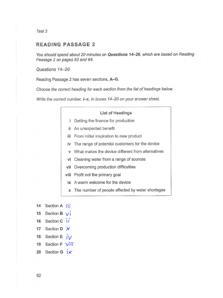 Cam 15 Test 3 Matching Heading | PDF