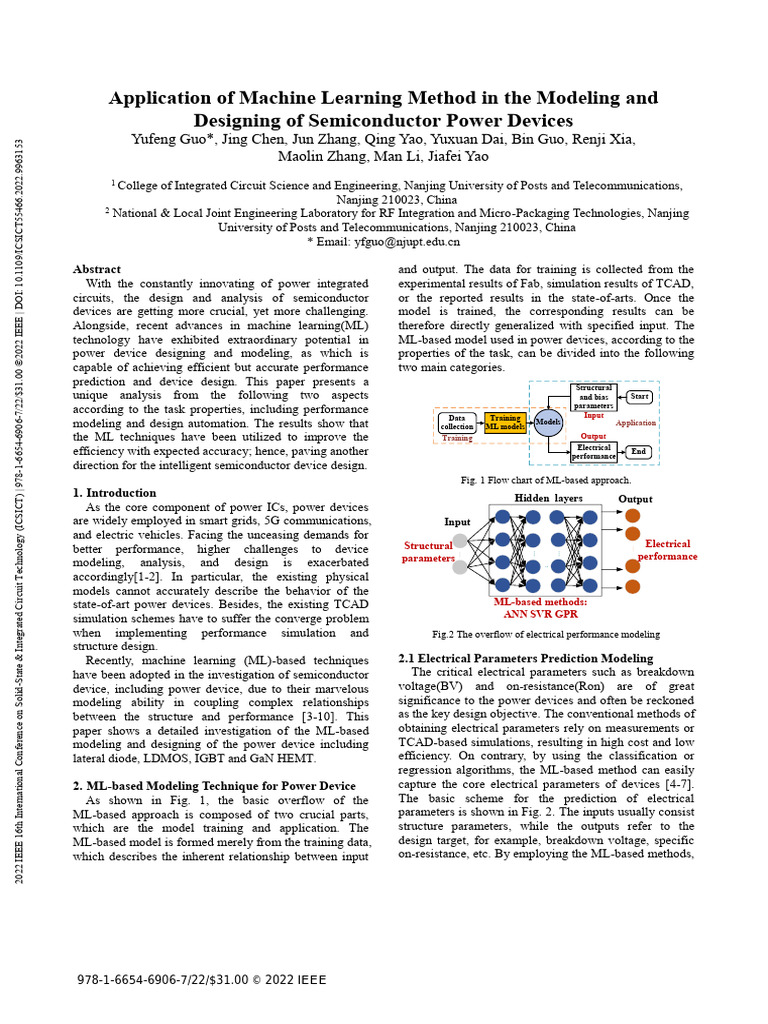 Application of Machine Learning Method in The Modeling and Designing of ...