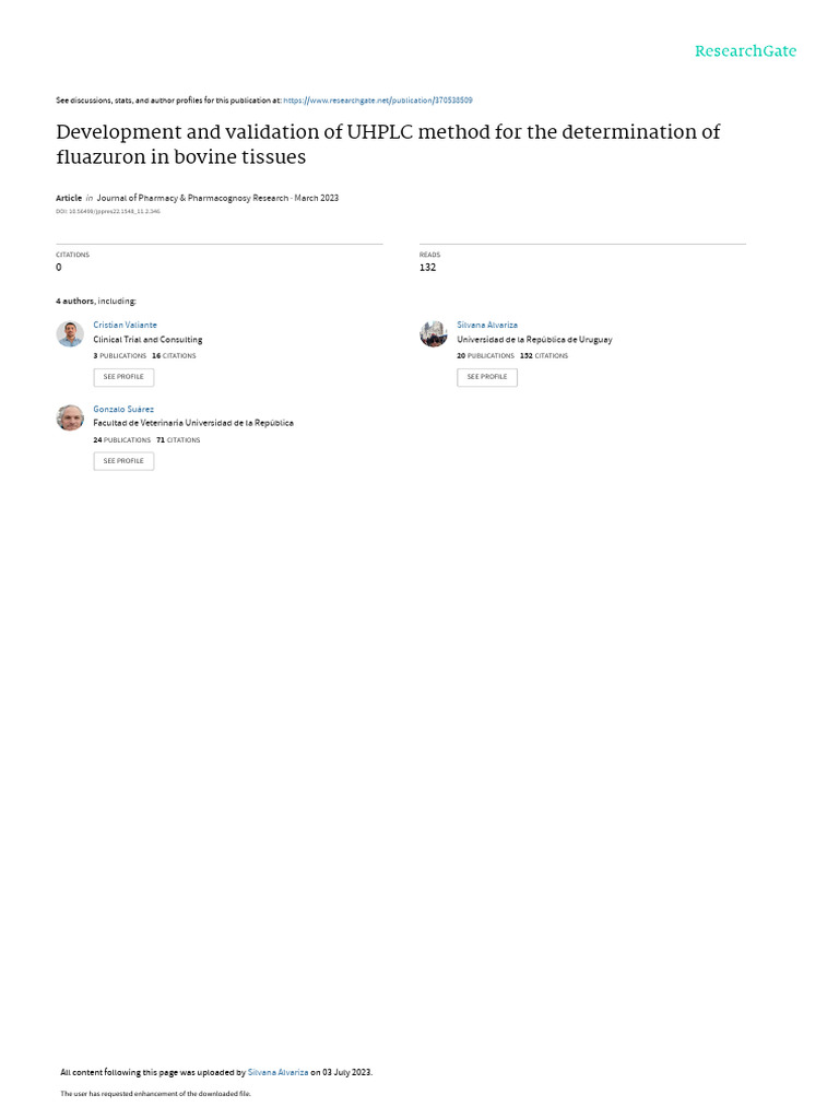 Development and Validation of UHPLC Method For The | PDF | High Performance Liquid ...