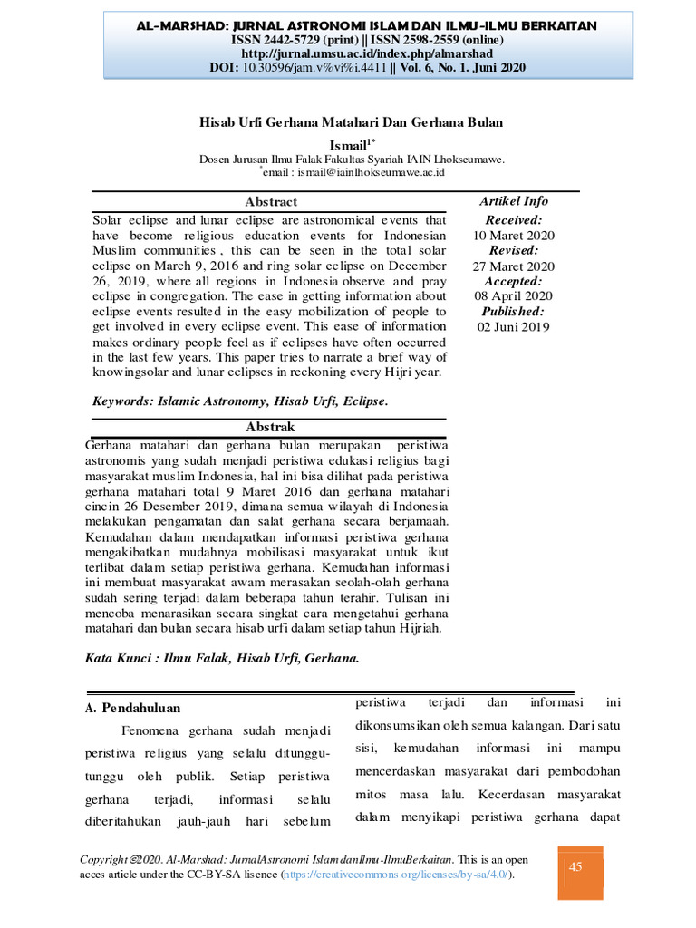 Hisab_Urfi_Gerhana_Matahari_dan_Bulan | PDF