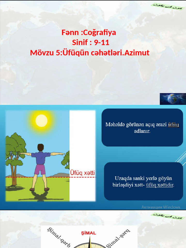 Üfüqün Cəhətləri, Azimut | PDF