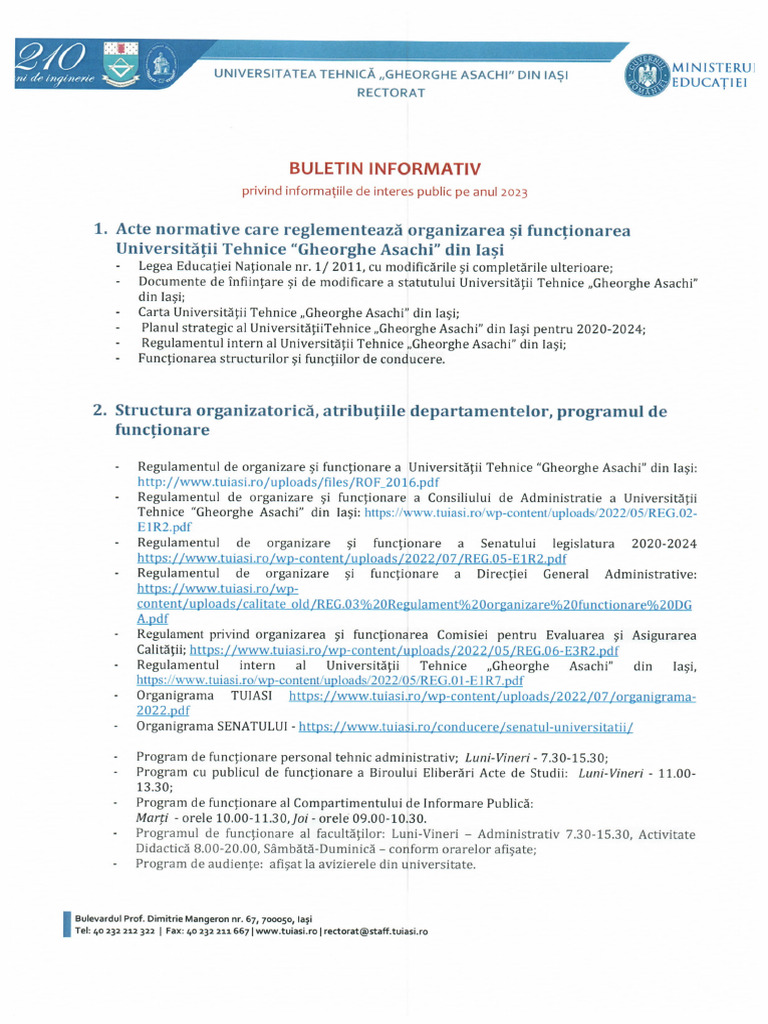 Buletin-Informativ TUIASI CIP 2023 | PDF
