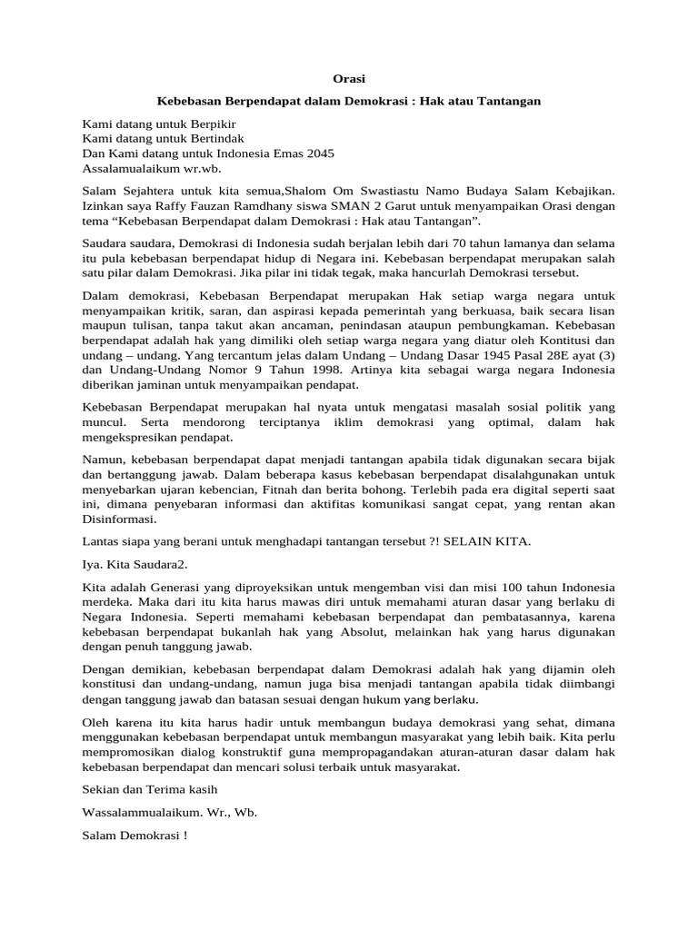 Orasi Demokrasi | PDF