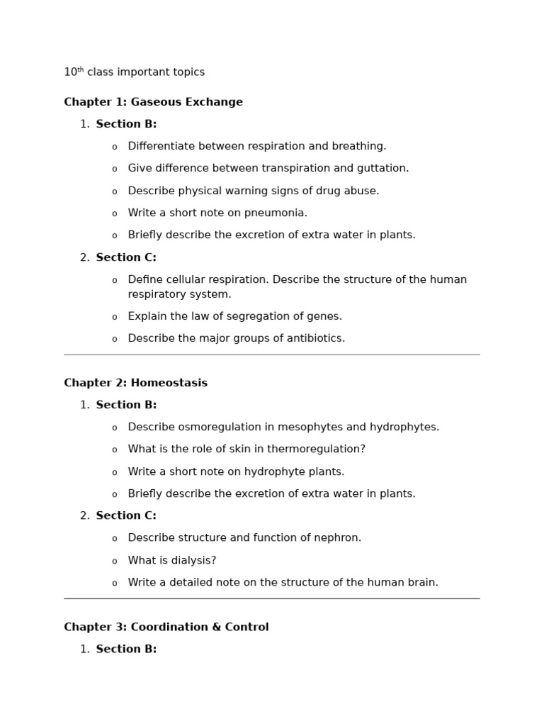 10th Class Important Topics | PDF | Genetics | Genetic Engineering