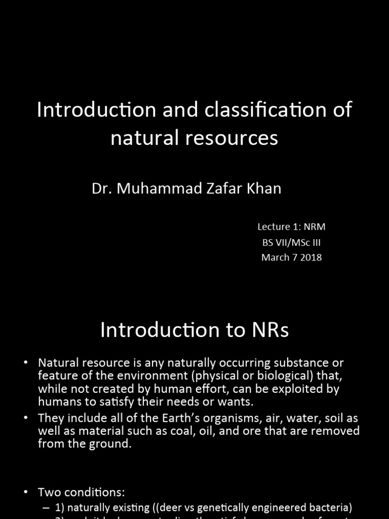 Lec 1 Introduction and Classification | PDF | Renewable Resources ...