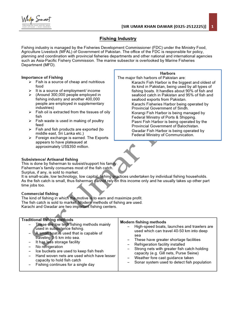 Fishing Final Updated Notes | PDF | Overfishing | Coast