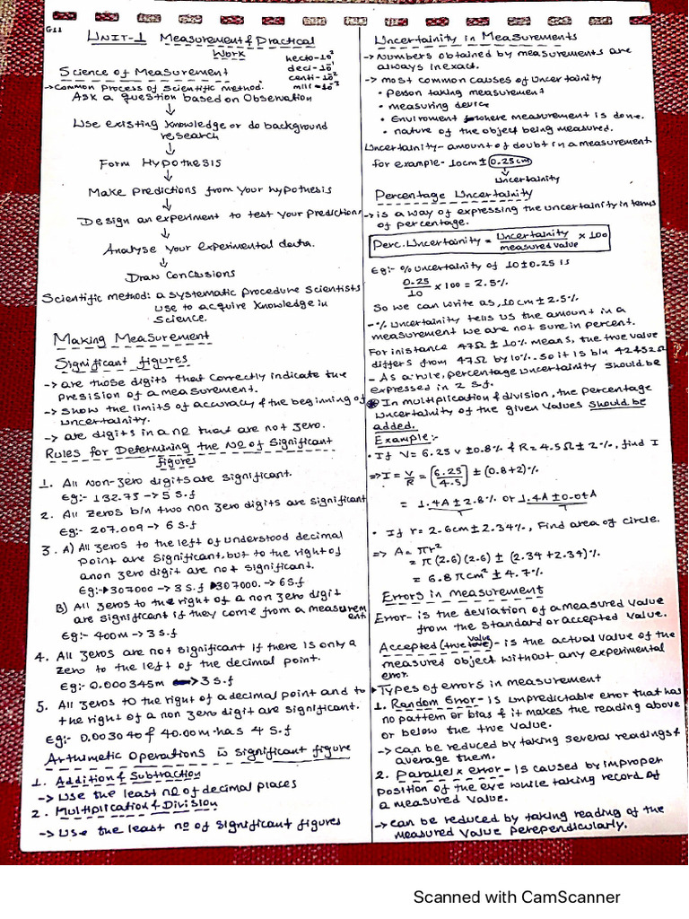 Grade 11 Physics Unit 1 | PDF