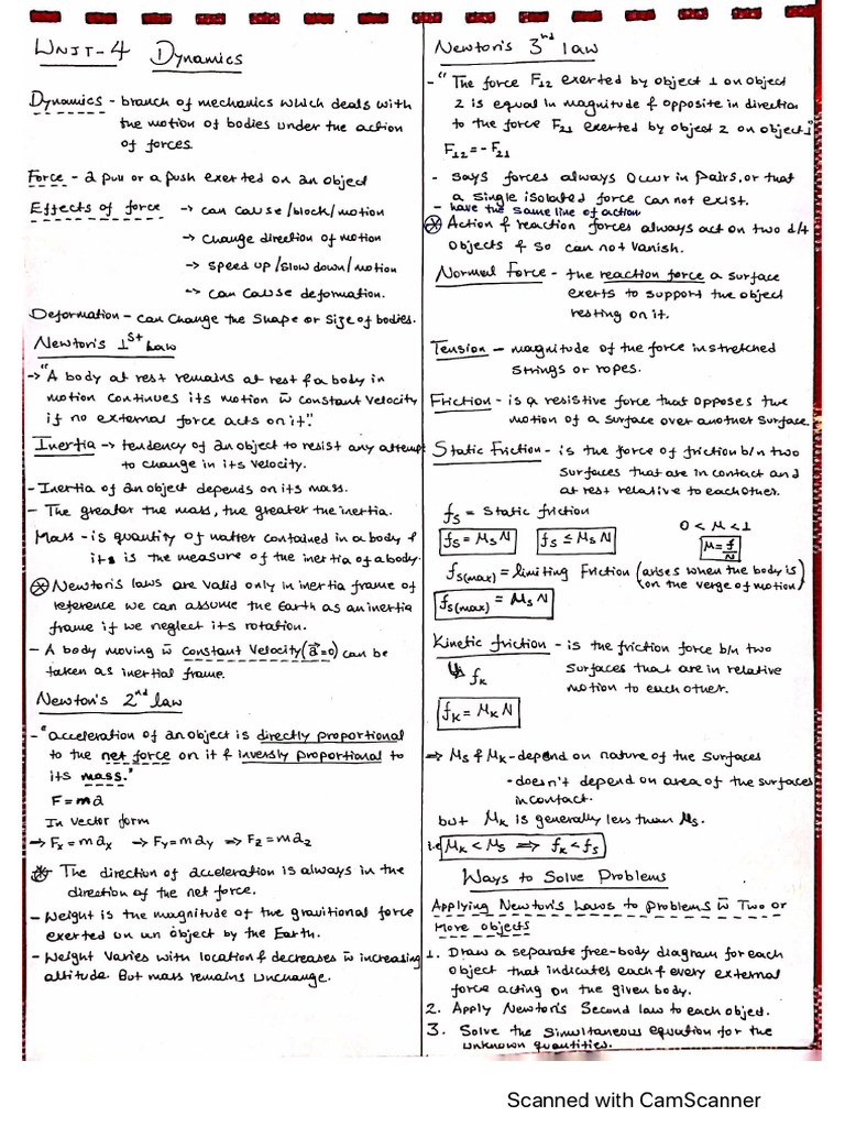 Grade 11 Physics Unit 4 | PDF