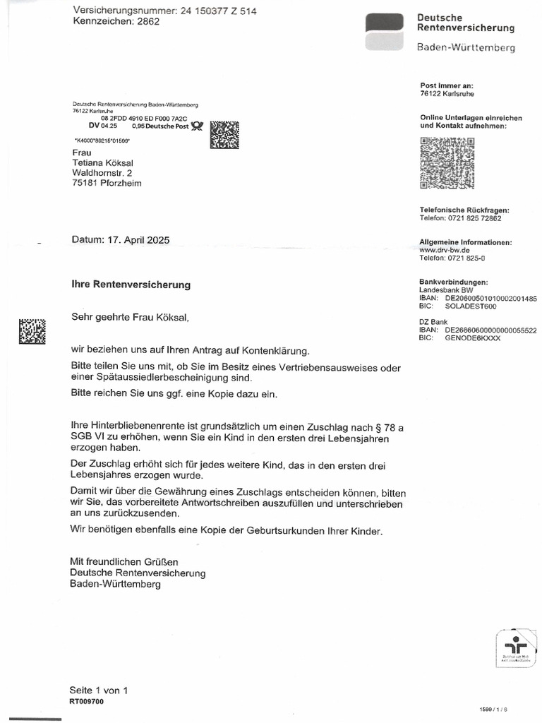 Deutsche Rentenversicherung 2025-05!02!113695 | PDF