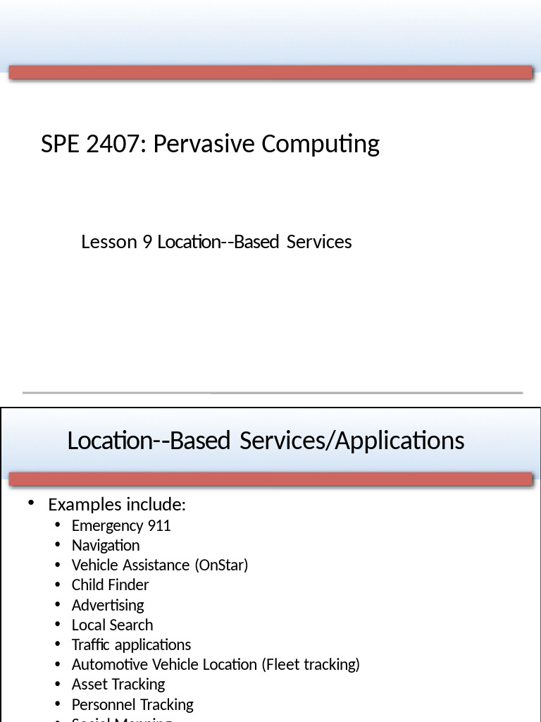 Lesson 9 Location Based Services | PDF | Global Positioning System | Databases
