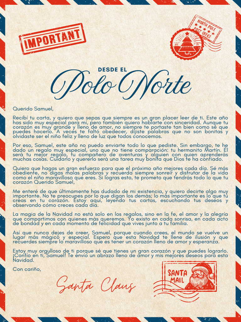 Blue and Red Vintage Christmas Santa Claus Letter A4.pdf | PDF