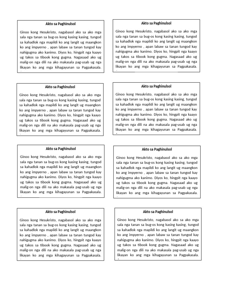 Akto Sa Paghinulsol (Confession) | PDF