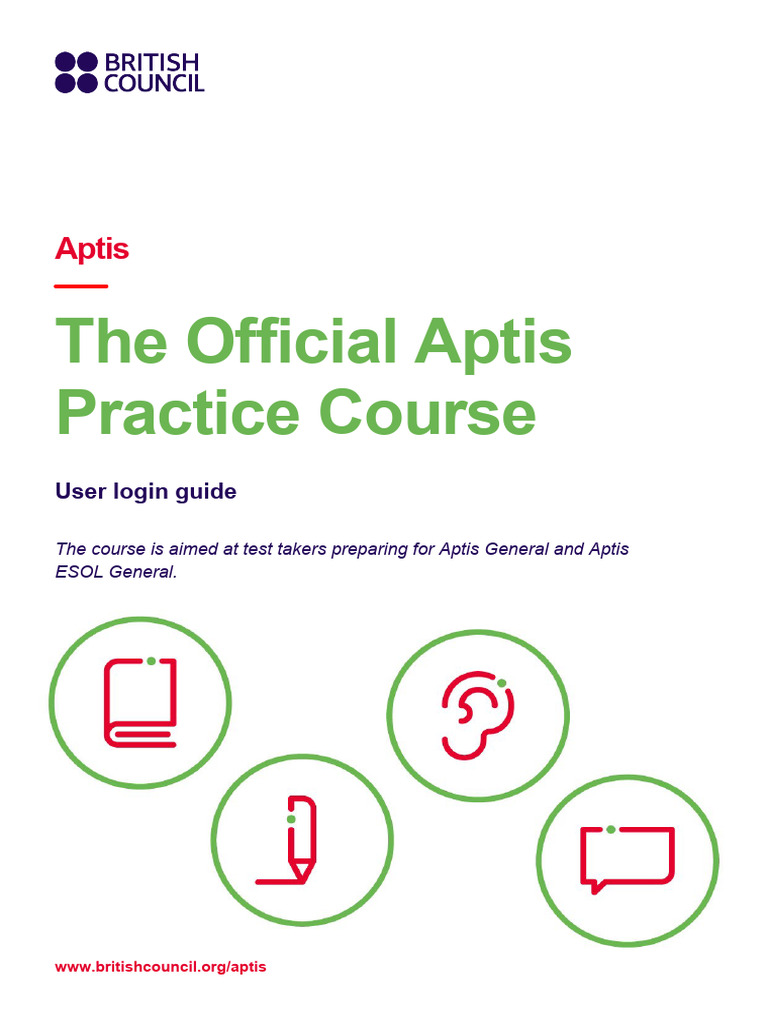 Aptis Practice Course - User Login Guide - Eng-V3 | PDF | Human Communication | Applied Linguistics